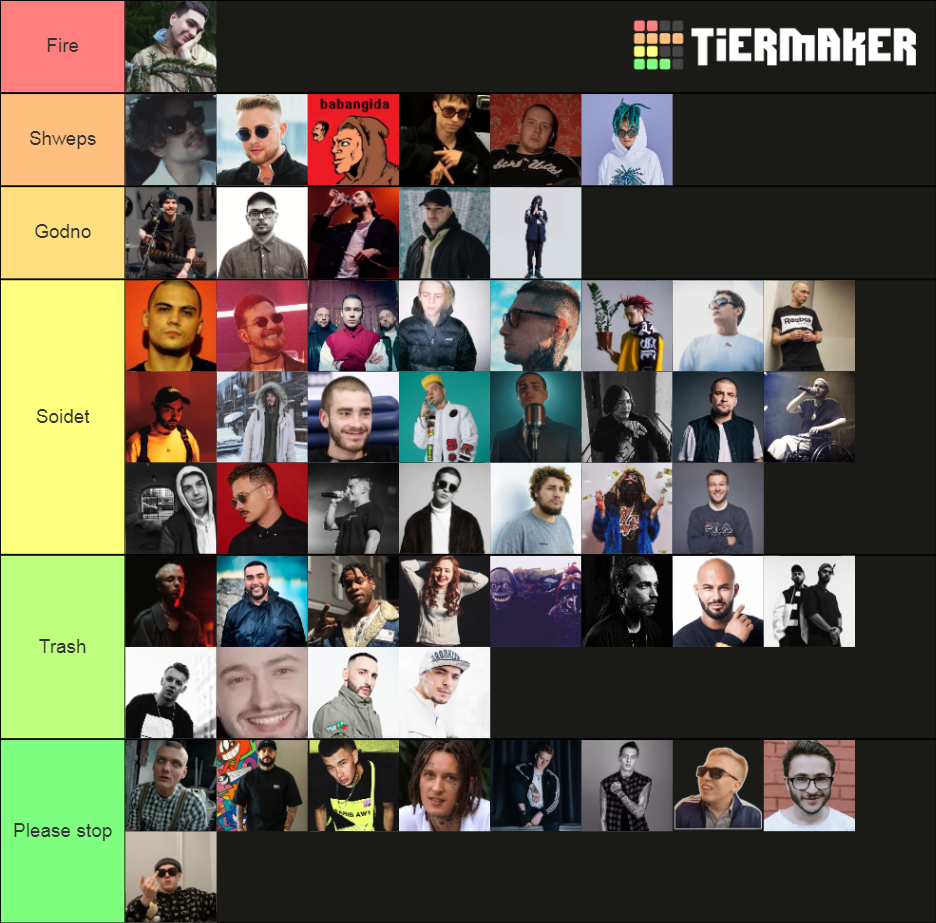 Russian Rappers Tier List (Community Rankings) - TierMaker