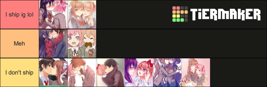 Doki Doki Literature Club ships Tier List (Community Rankings) - TierMaker
