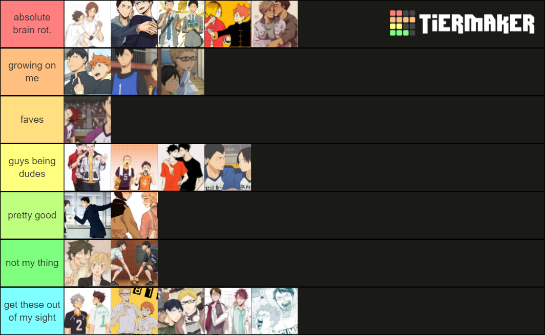 the superior haikyuu ships Tier List (Community Rankings) - TierMaker