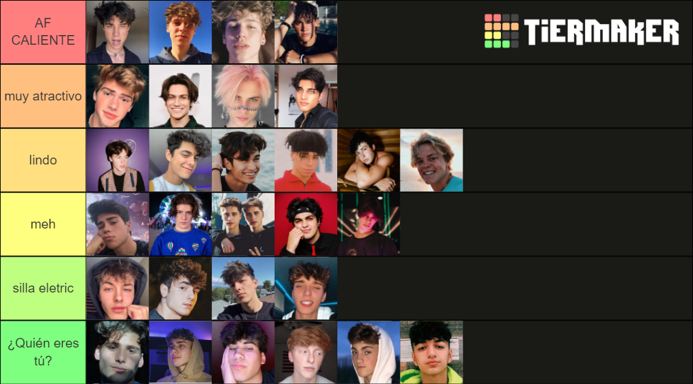 Tik Tok boys (full list) Tier List (Community Rankings) - TierMaker
