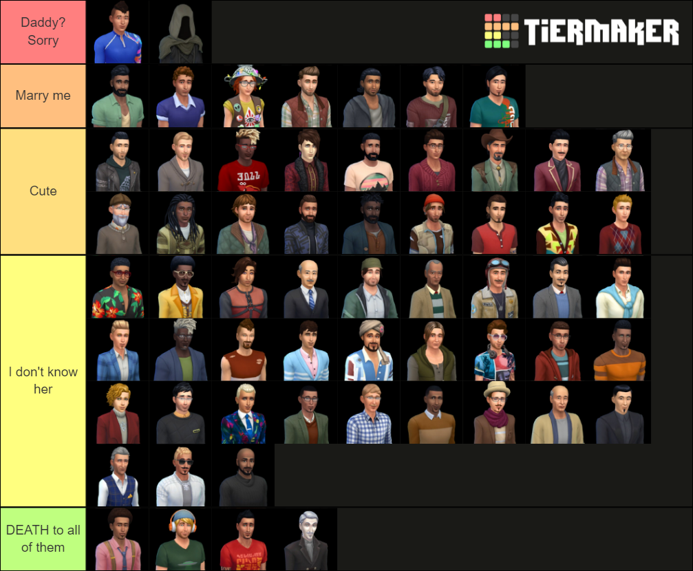Ranking male townies and NPCs from The Sims 4™ Tier List (Community ...