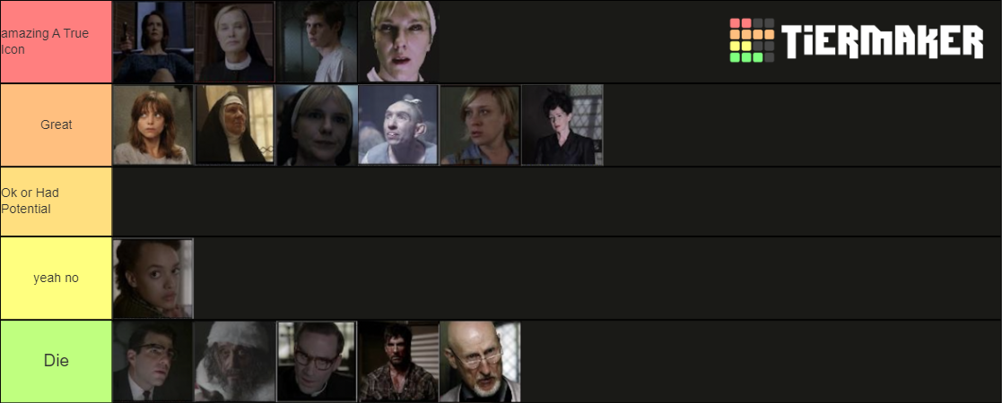 Americann Horror Story Asylum Characters Tier List (Community Rankings ...