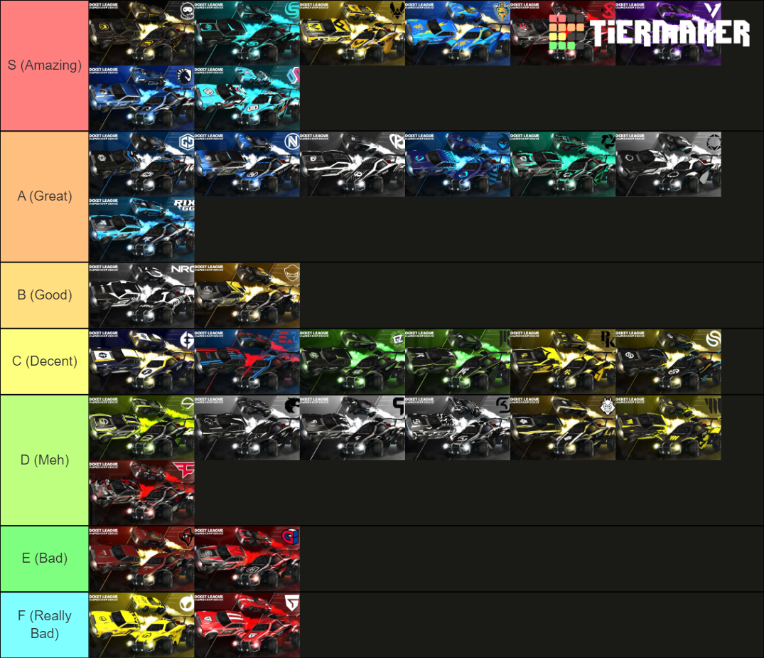 rocket league esports teams (Home) decals 2021-22 Tier List (Community ...