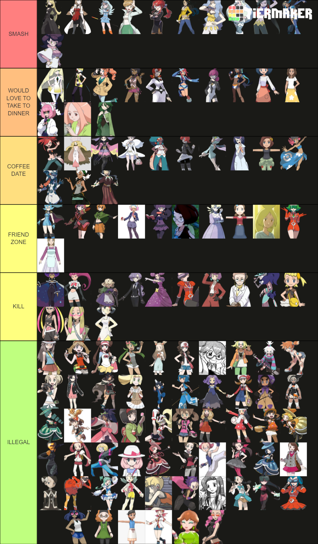 All Female Characters in Core Pokemon Games Tier List (Community ...