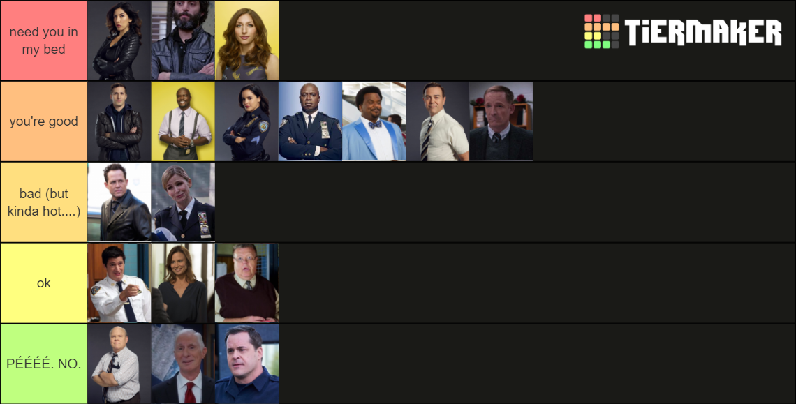 Brooklyn 99 Characters Tier List (Community Rankings) - TierMaker