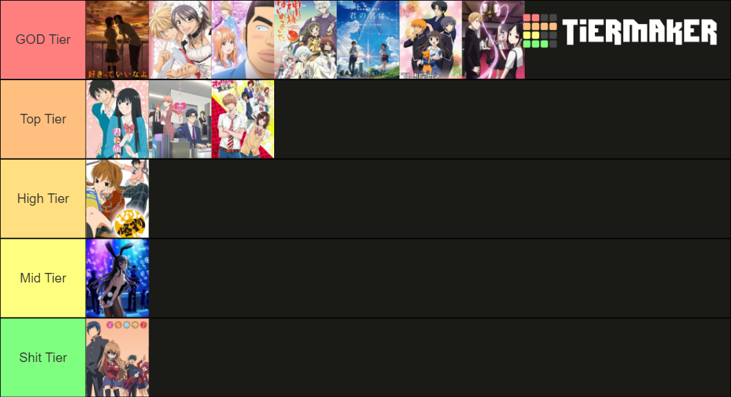 Best Rom-Com Anime Tier List (Community Rankings) - TierMaker