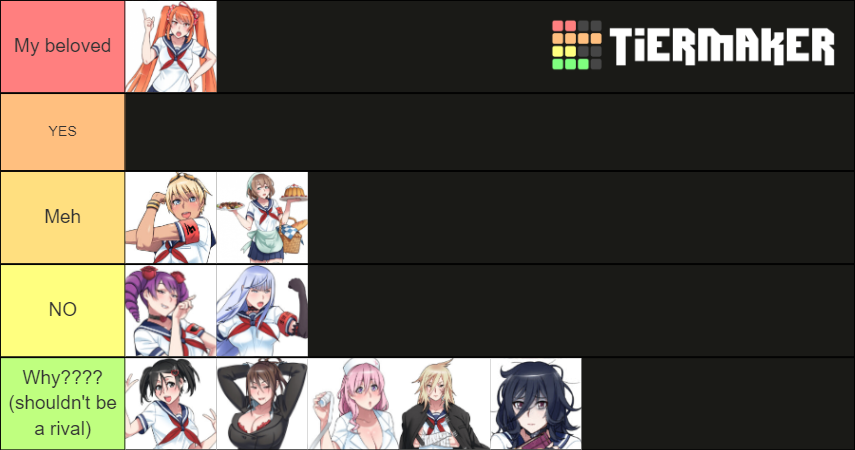 yandere simulator rivals Tier List (Community Rankings) - TierMaker