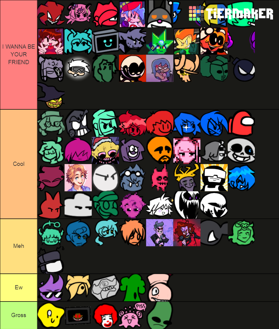 FNF x FNF MODS CHARS Tier List (Community Rankings) - TierMaker