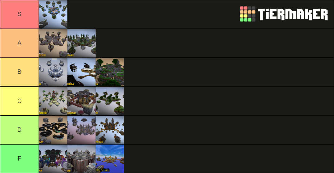 Hypixel Bedwars Maps (Minecraft) Tier List (Community Rankings) - TierMaker