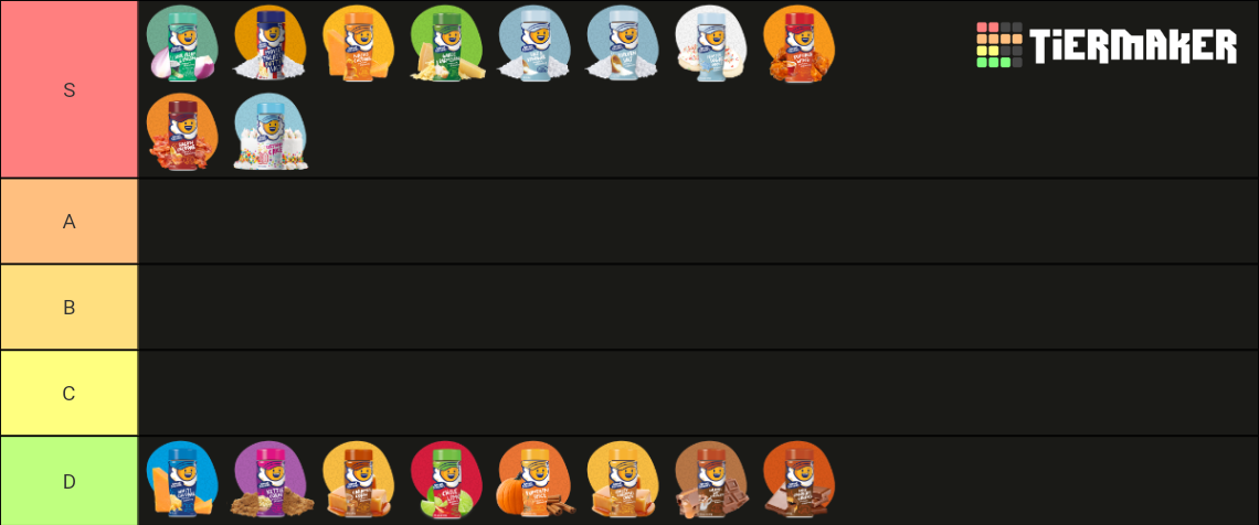 Popcorn Seasonings Tier List (Community Rankings) - TierMaker