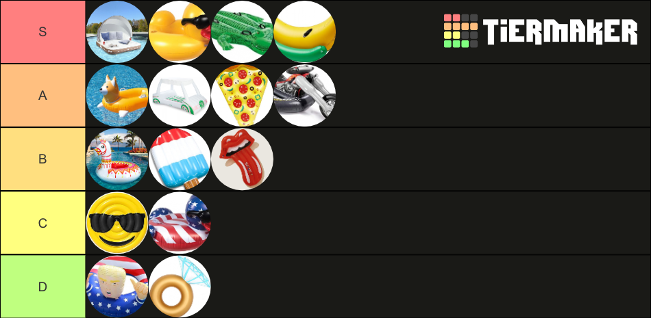 Pool floaty Tier List (Community Rankings) - TierMaker