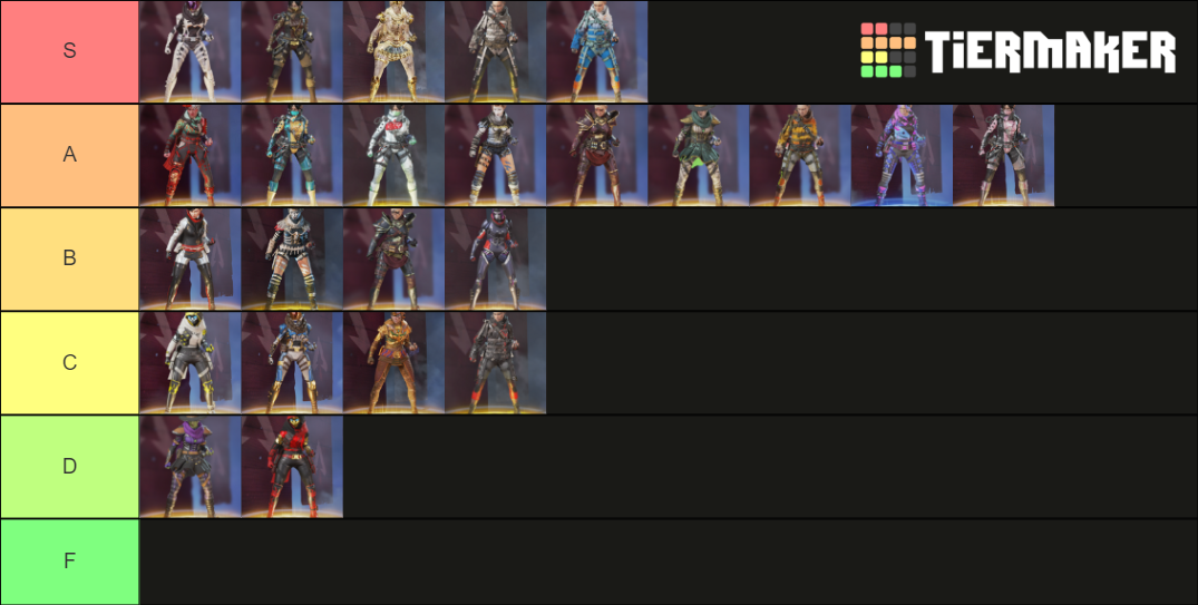Wraith legendary skins 12/07/21 Tier List (Community Rankings) - TierMaker