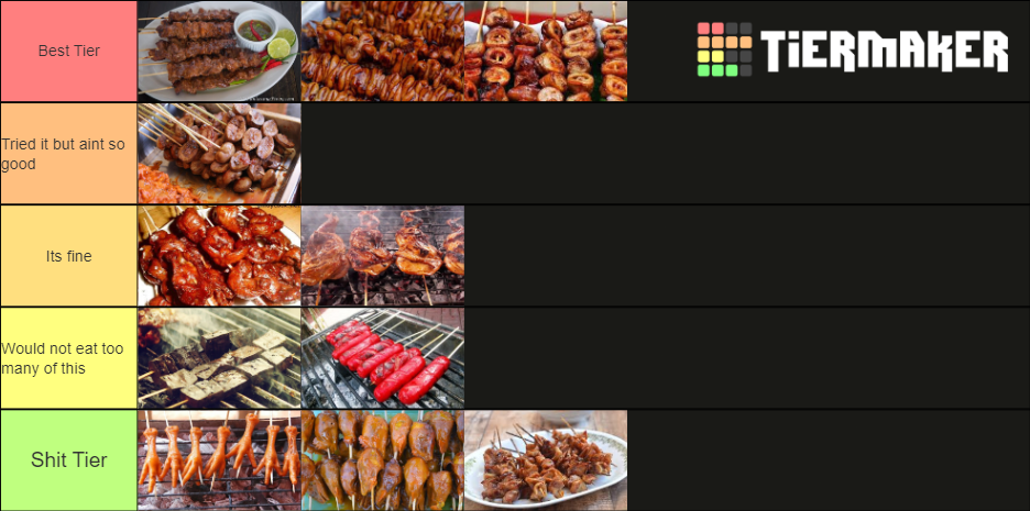 Filipino Ihaw-ihaw Tier List (Community Rankings) - TierMaker Filipino Ihaw-ihaw Tier List (Community Rankings) - TierMaker