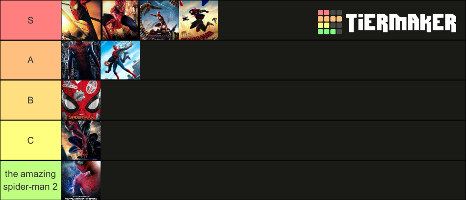 my ranking of the spider-man movies Tier List (Community Rankings ...