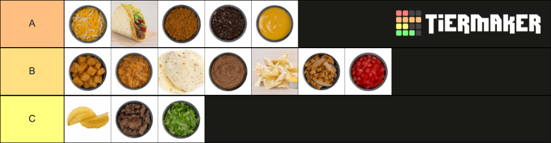 Taco Bell Ingredients Tier List (Community Rankings) - TierMaker