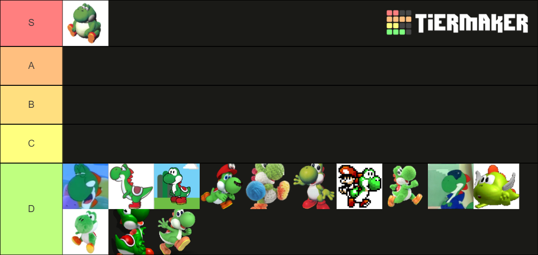 Yoshi Designs Tier List (Community Rankings) - TierMaker
