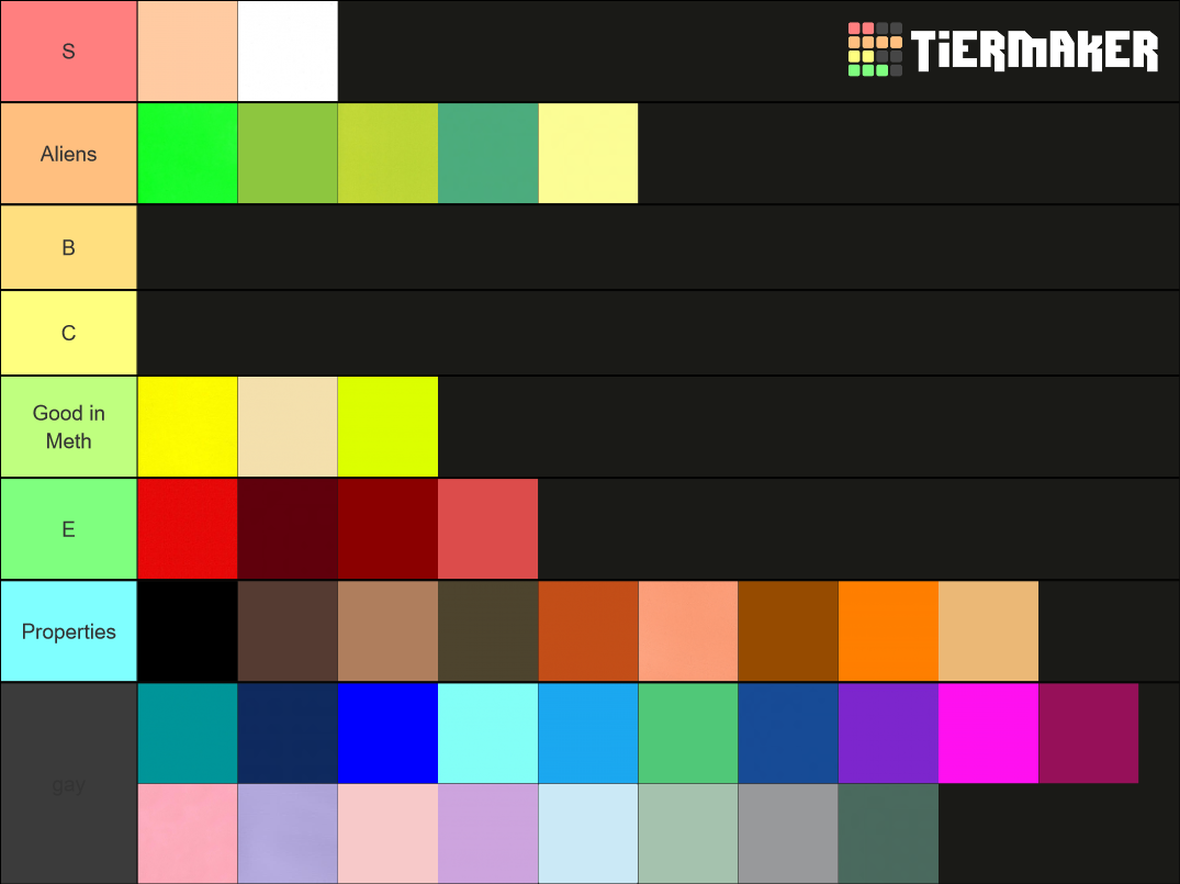 Colour Tier List (Community Rankings) - TierMaker
