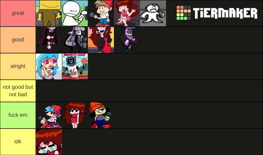 fnf logic character Tier List (Community Rankings) - TierMaker