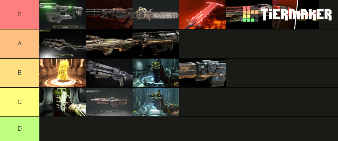 DOOM Eternal Weapons List Tier List (Community Rankings) - TierMaker