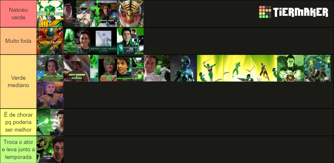 Power Rangers All Green Rangers Tier List (Community Rankings) - TierMaker