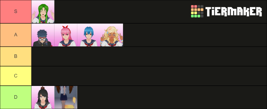 rank yandere simulator rivals and special students Tier List (Community ...