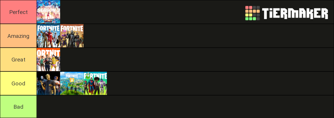 Fortnite chapter 2 seasons Tier List (Community Rankings) - TierMaker