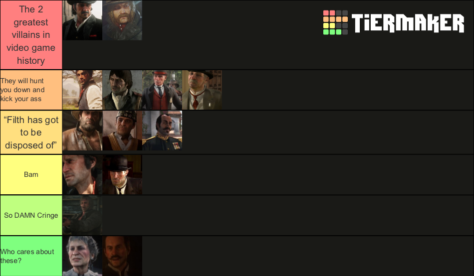 Red dead redemption villains Tier List (Community Rankings) - TierMaker