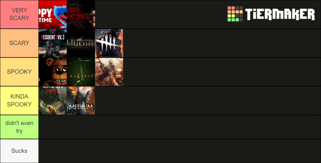 Horror games to not even scary (STEAM EDITION) Tier List (Community ...