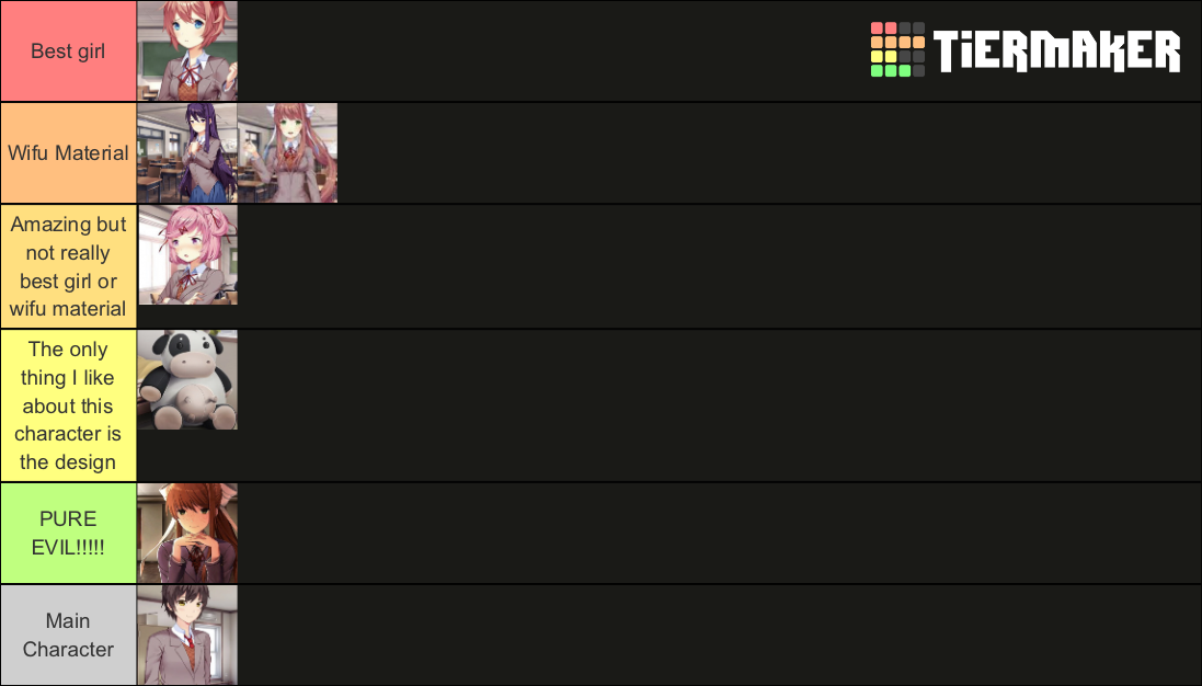DDLC Ranking Characters Tier List (Community Rankings) - TierMaker