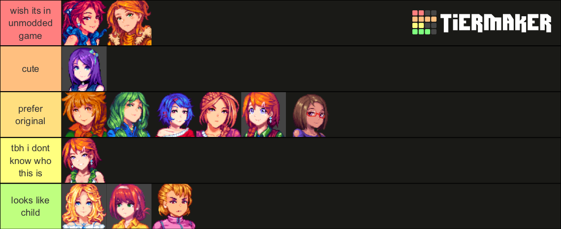 Anime Stardew Valley Characters Tier List (Community Rankings) - TierMaker