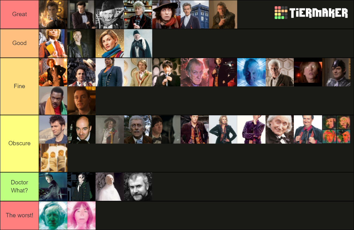 Doctor Who Doctors Tier List (Community Rankings) - TierMaker