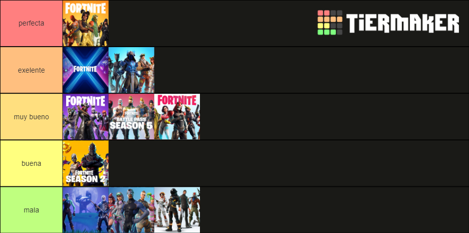 Fortnite season 1-10 Tier List (Community Rankings) - TierMaker