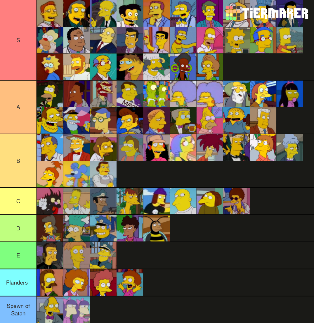 Simpsons Characters Tier List (Community Rankings) - TierMaker