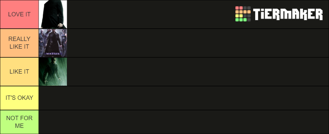 The Matrix Films (Live-Action) Tier List (Community Rankings) - TierMaker