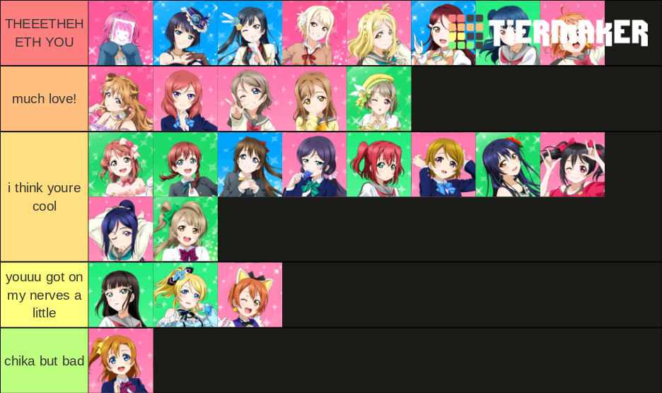Love Live! Character Tier List (Community Rankings) - TierMaker