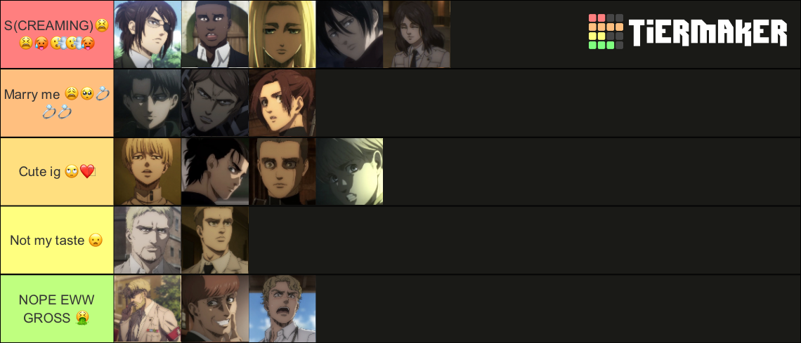AOT HOT-NESS Tier List (Community Rankings) - TierMaker