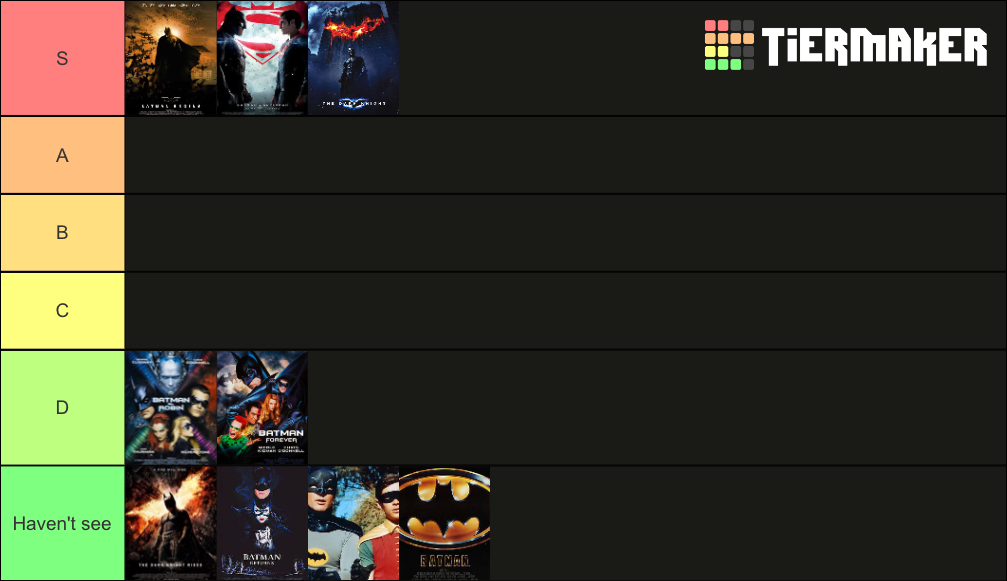Batman movies Tier List (Community Rankings) - TierMaker