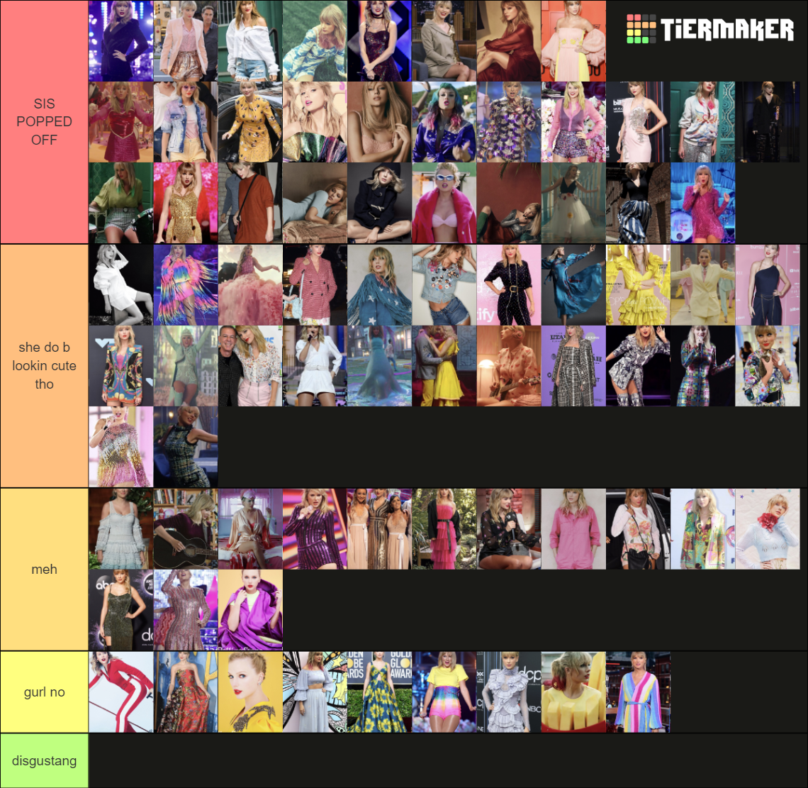 Taylor Swift Lover Outfits Tier List (Community Rankings) - TierMaker