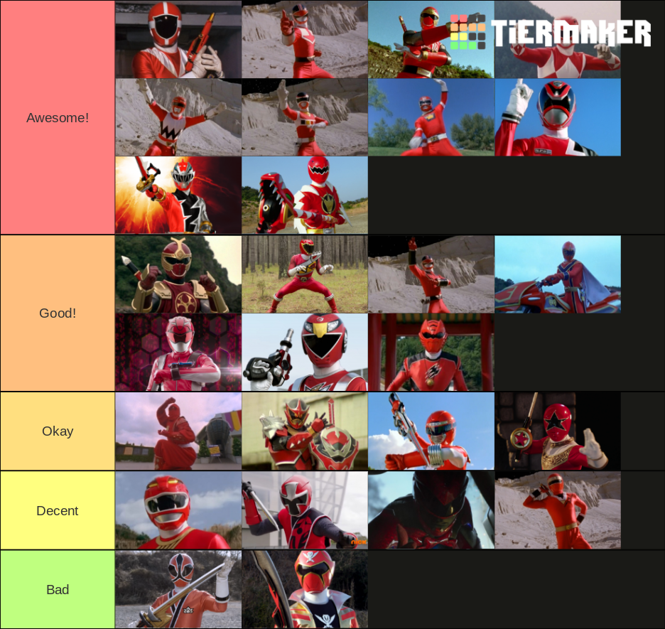 Red Power Rangers Ranked (Updated For 2022) Tier List (Community ...