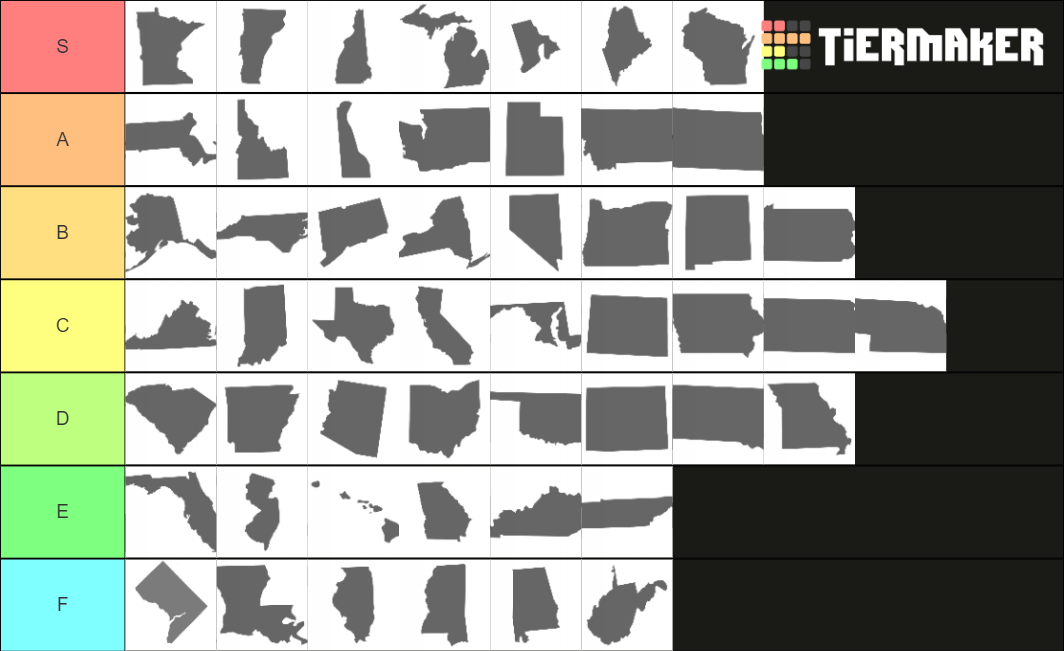 The United States of America Ranked Tier List (Community Rankings ...