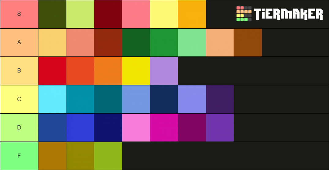 (Best) Color Tier List (Community Rankings) - TierMaker