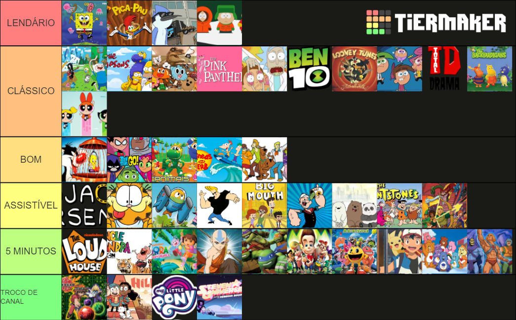Desenho Animado Tier List (Community Rankings) - TierMaker