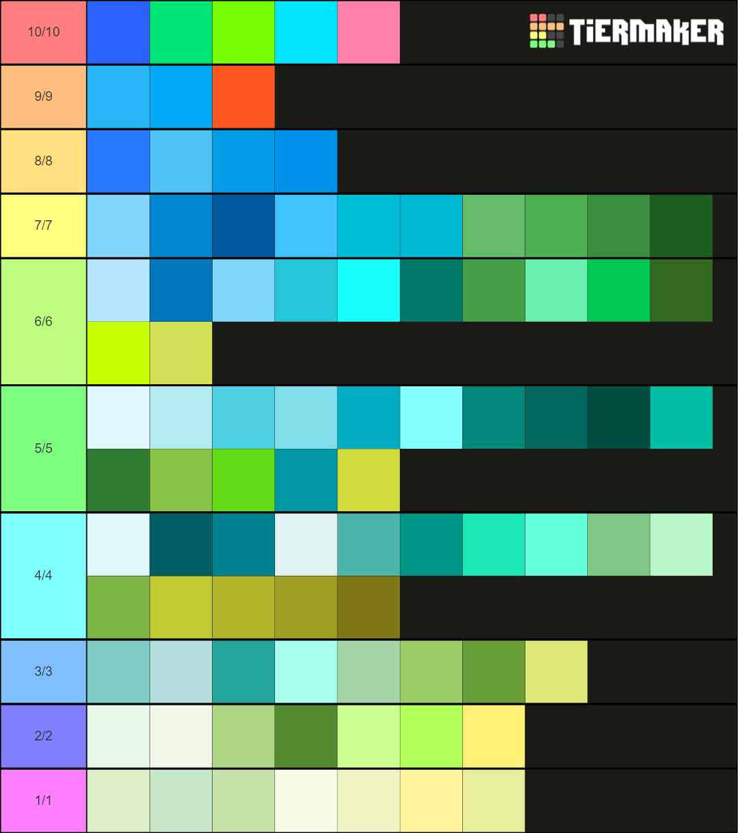 The Ultimate Color Tier List (Community Rankings) - TierMaker