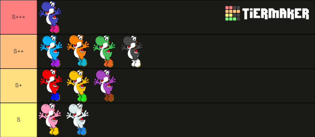 Yoshi Colors w/ shoes Tier List (Community Rankings) - TierMaker