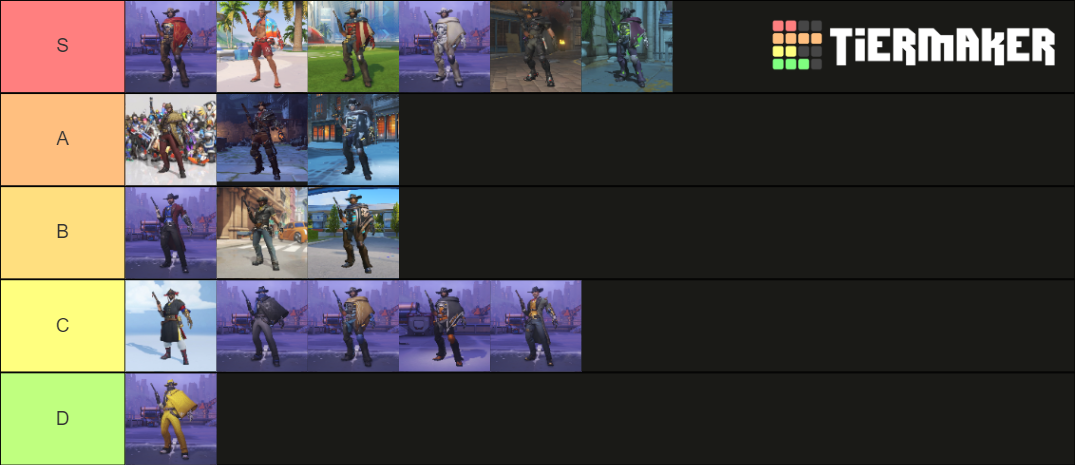 McCree Skins Tier List (Community Rankings) - TierMaker