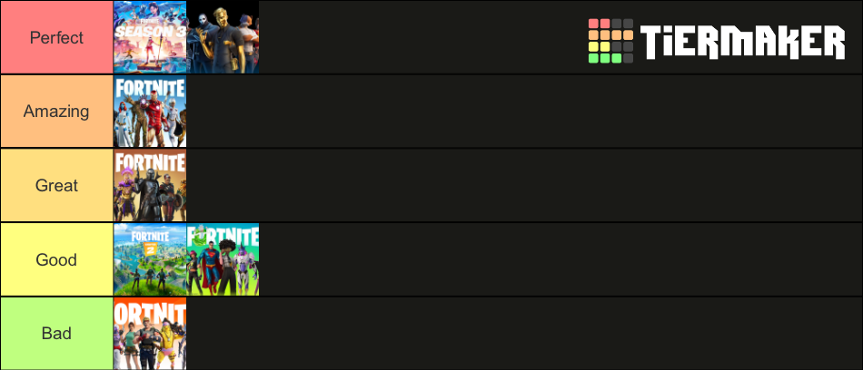 Fortnite chapter 2 seasons Tier List (Community Rankings) - TierMaker
