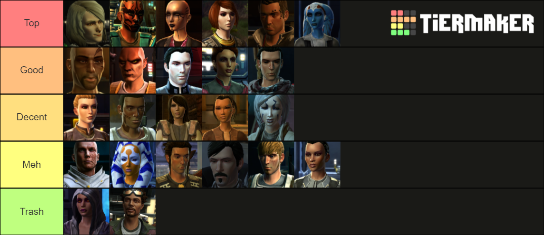 SWTOR Romance Tierlist Tier List (Community Rankings) - TierMaker