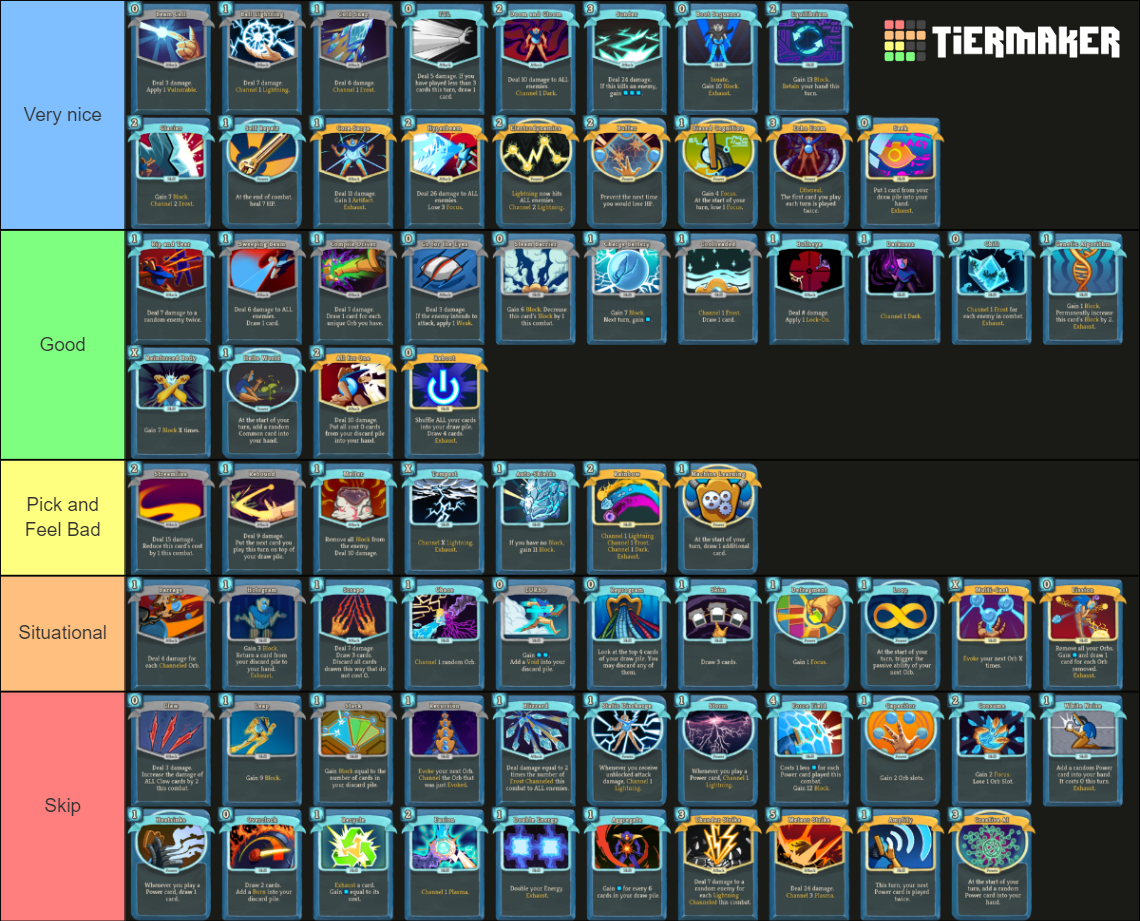 Slay the Spire Defect Cards Tier List (Community Rankings) - TierMaker