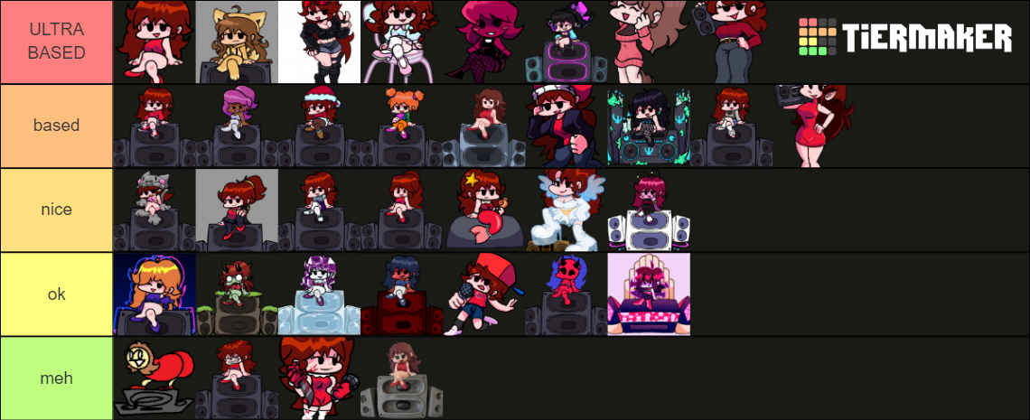FNF Girlfriend Designs Tier List (Community Rankings) - TierMaker