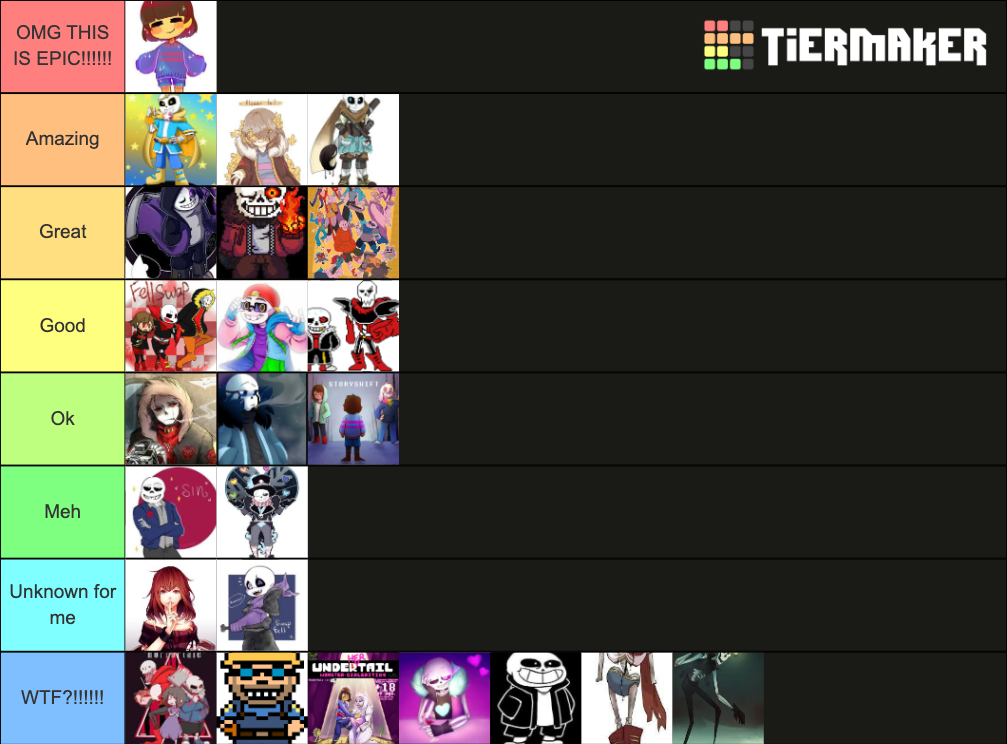 Undertale AU's Tier List (Community Rankings) - TierMaker